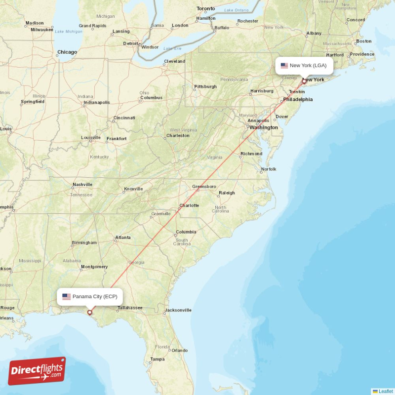 Direct flights from Panama City to New York (ECP-LGA) - Directflights.com