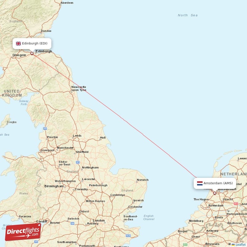 Direct flights from Edinburgh to Amsterdam, EDI to AMS non-stop - Directflights.com