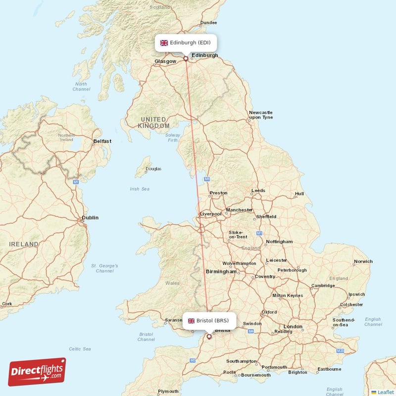 Direct flights from Edinburgh to Bristol, EDI to BRS non-stop - Directflights.com