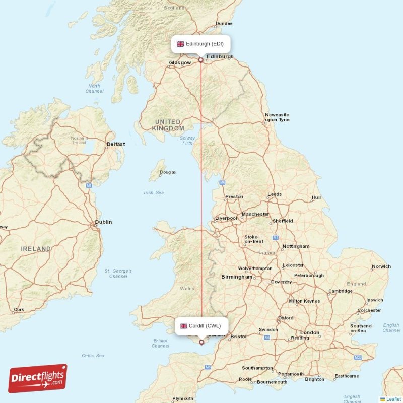 Direct flights from Edinburgh to Cardiff (EDI-CWL) - Directflights.com