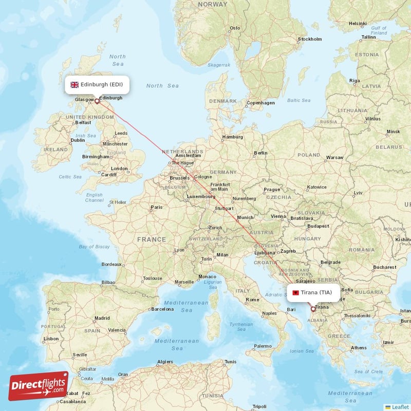 Direct flights from Edinburgh to Tirana, EDI to TIA non-stop ...