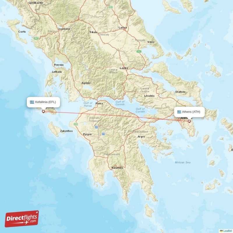 Direct flights from Kefallinia to Athens, EFL to ATH non-stop ...