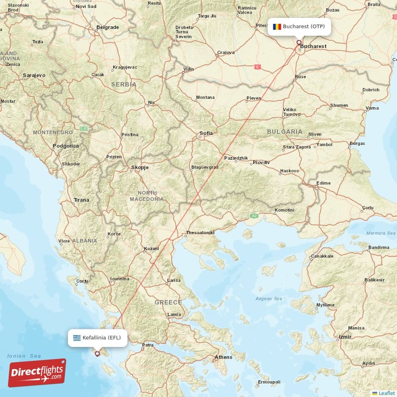 Direct flights from Kefallinia to Bucharest, EFL to OTP non-stop - Directflights.com