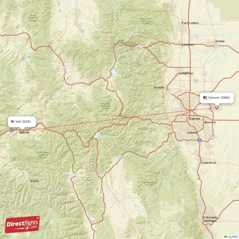 Direct flights from Vail to Denver, EGE to DEN non-stop - Directflights.com