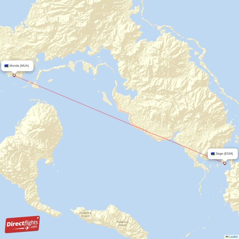 Direct flights from Sege to Munda (EGM-MUA) - Directflights.com
