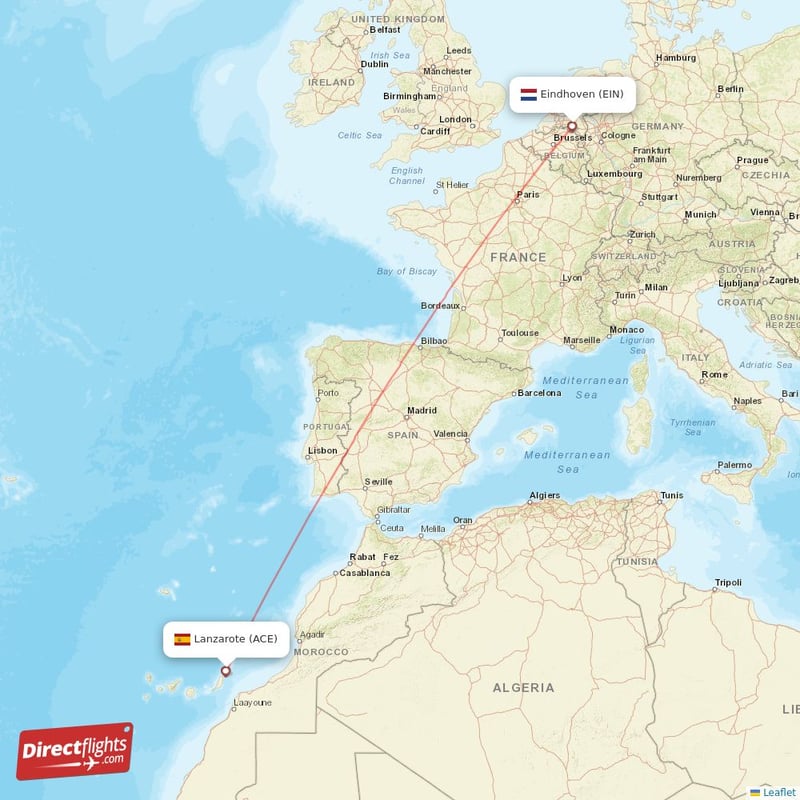 Direct flights from Eindhoven to Lanzarote, EIN to ACE non-stop - Directflights.com