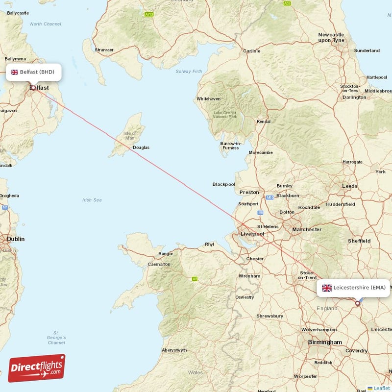 Direct flights from Leicestershire to Belfast, EMA to BHD non-stop - Directflights.com