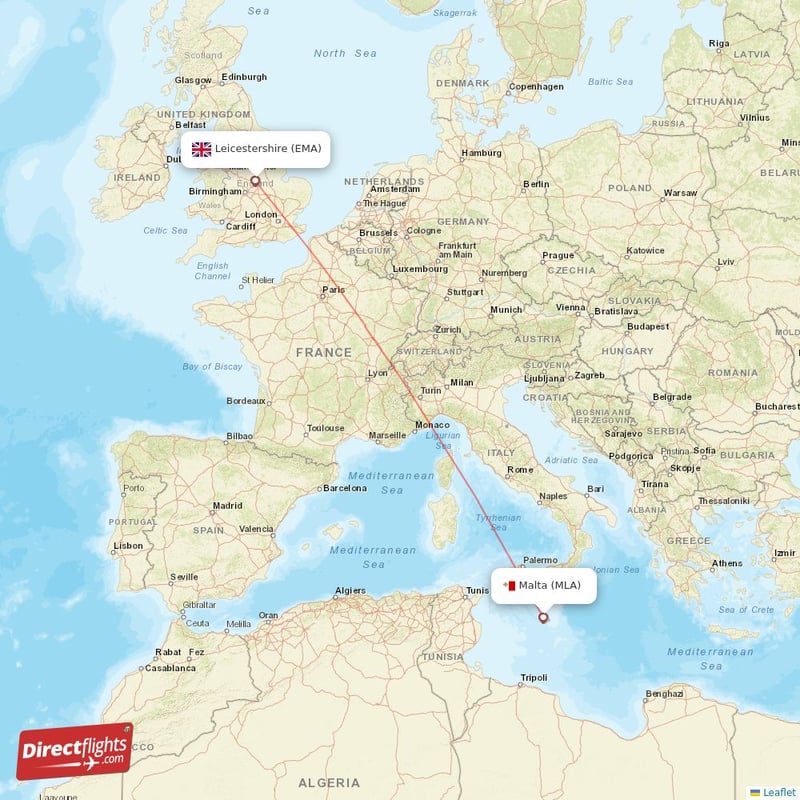 Direct flights from Leicestershire to Malta, EMA to MLA non-stop - Directflights.com