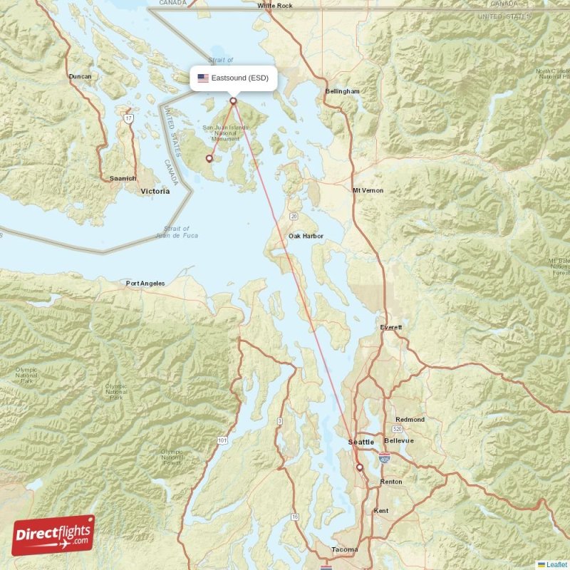 Direct flights from Eastsound - 3 destinations - ESD, USA ...