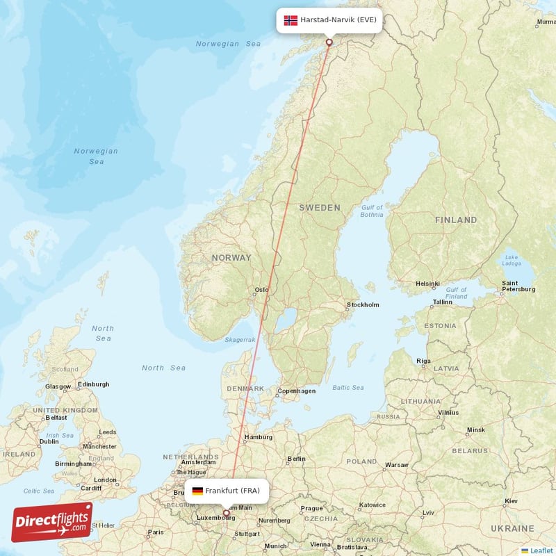 Direct flights from Harstad-Narvik to Frankfurt, EVE to FRA non-stop ...