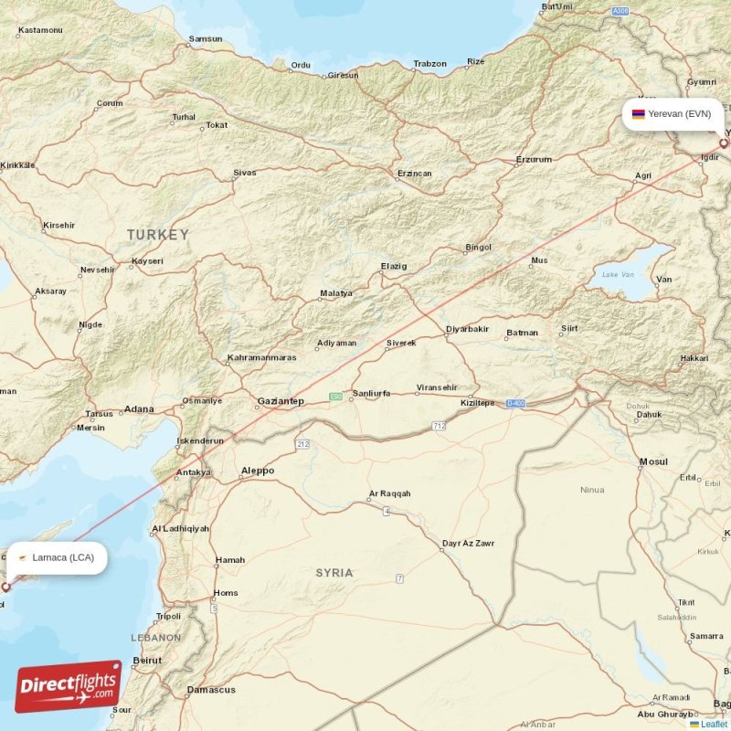 Direct flights from Yerevan to Larnaca, EVN to LCA non-stop ...