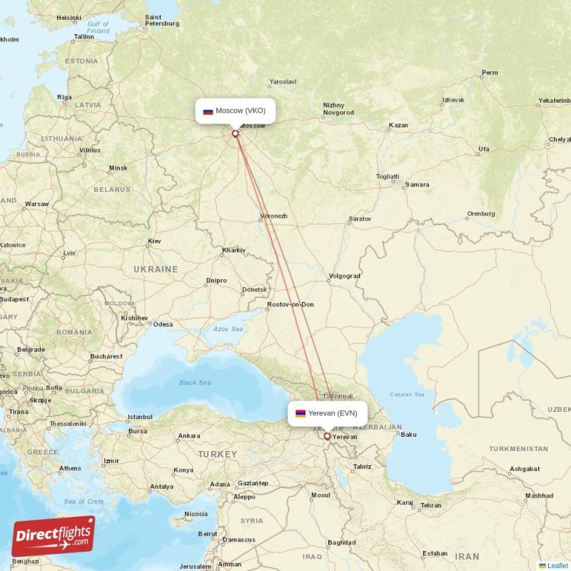 Direct flights from Yerevan to Moscow (EVN-VKO) - Directflights.com