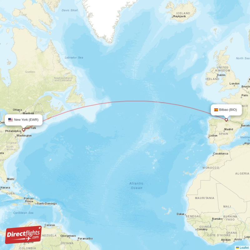 Direct flights from New York to Bilbao (EWR-BIO) - Directflights.com