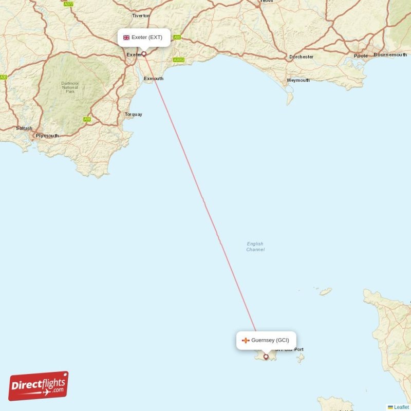 Direct flights from Exeter to Guernsey (EXT-GCI) - Directflights.com