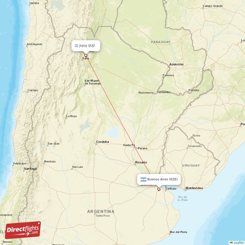 Direct flights from Buenos Aires to Jujuy, EZE to JUJ non-stop ...