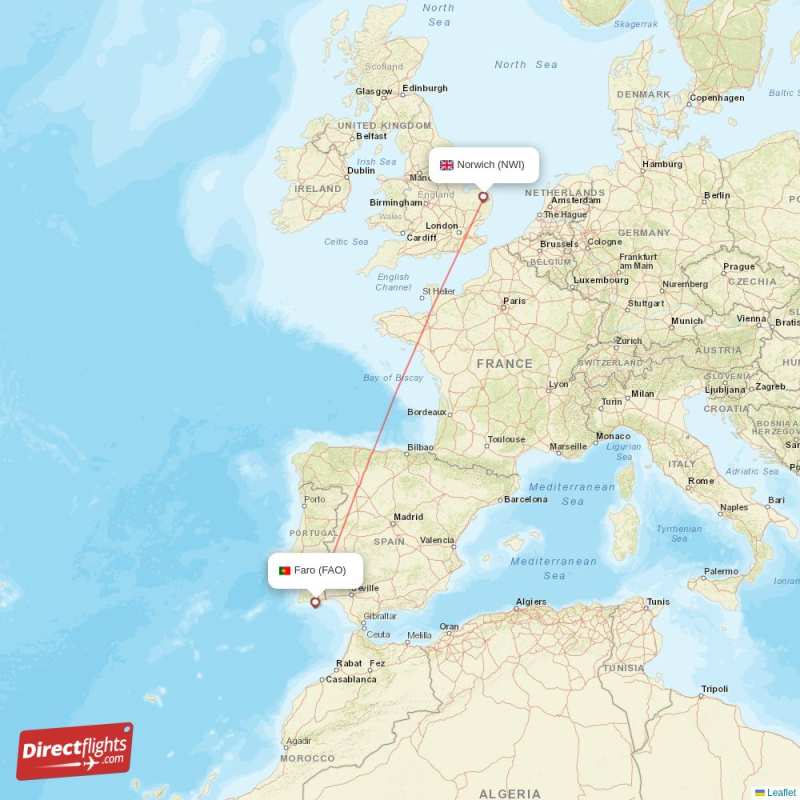 Direct flights from Faro to Norwich, FAO to NWI non-stop ...
