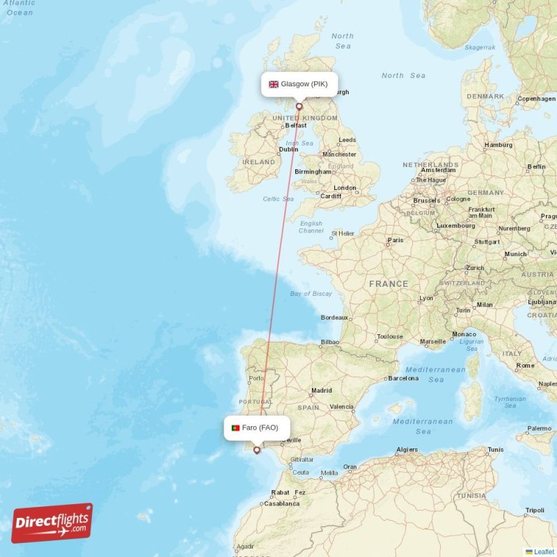 Direct flights from Faro to Glasgow, FAO to PIK non-stop ...