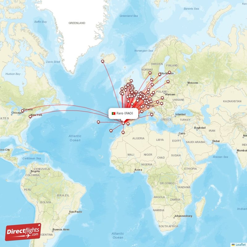 Direct flights from Faro - 89 destinations - FAO, Portugal ...