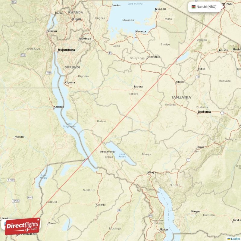 Direct flights from Lubumbashi to Nairobi (FBM-NBO) - Directflights.com