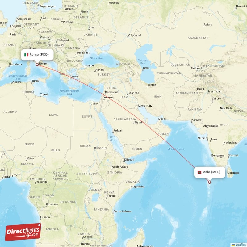 Direct flights from Rome to Male, FCO to MLE non-stop - Directflights.com