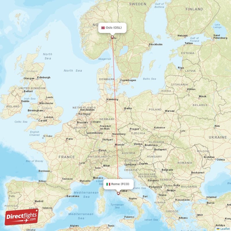 Direct flights from Rome to Oslo, FCO to OSL non-stop - Directflights.com