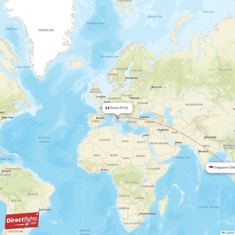 Direct flights from Rome to Singapore, FCO to SIN non-stop ...