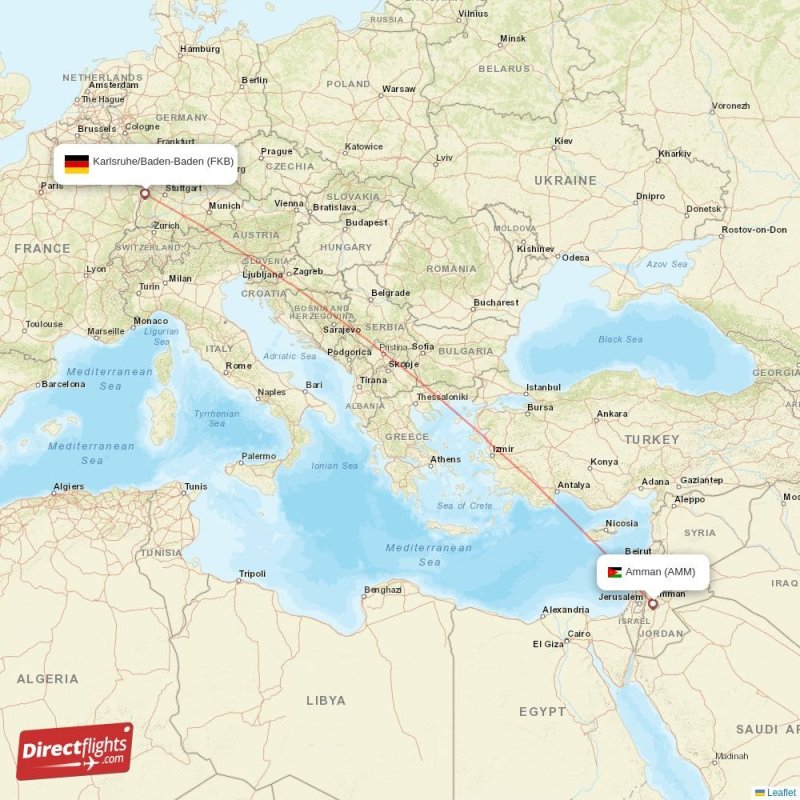 Direct flights from Karlsruhe/Baden-Baden to Amman (FKB-AMM ...