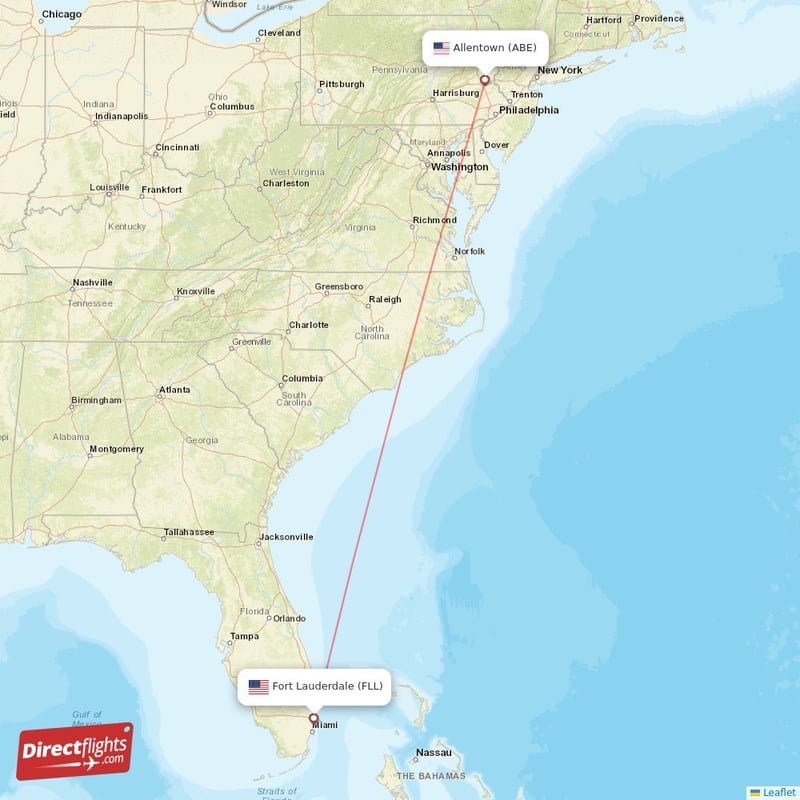 Direct flights from Fort Lauderdale to Allentown, FLL to ABE non-stop ...