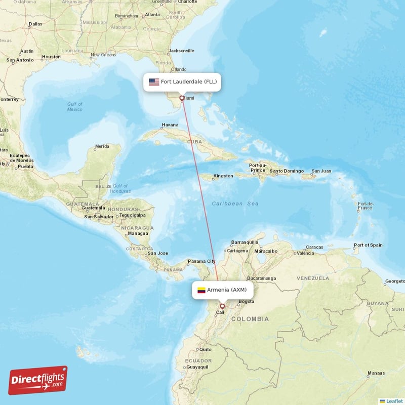 Direct flights from Fort Lauderdale to Armenia, FLL to AXM non-stop - Directflights.com