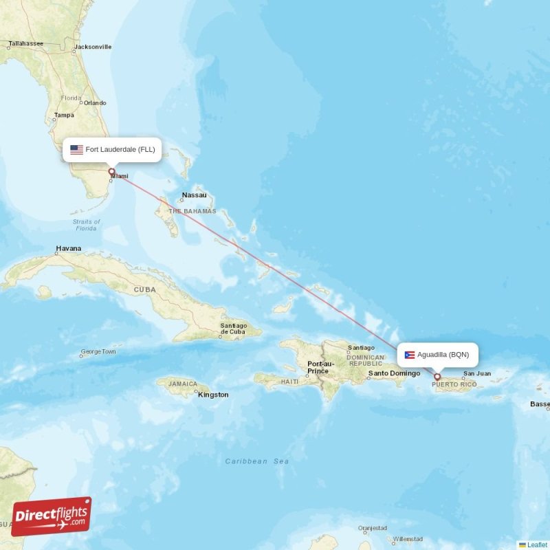 Direct flights from Fort Lauderdale to Aguadilla, FLL to BQN non-stop ...