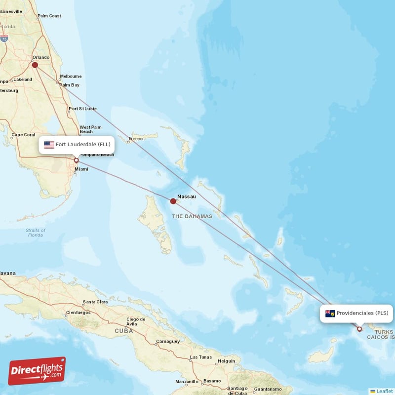 Direct flights from Fort Lauderdale to Providenciales, FLL to PLS non-stop - Directflights.com