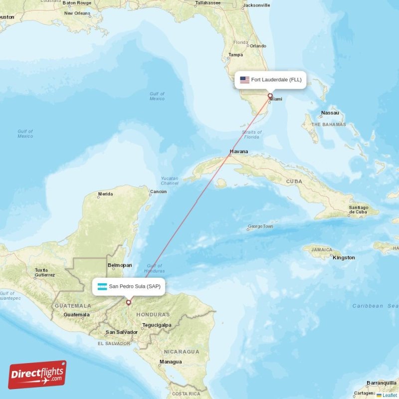 Direct flights from Fort Lauderdale to San Pedro Sula, FLL to SAP non ...