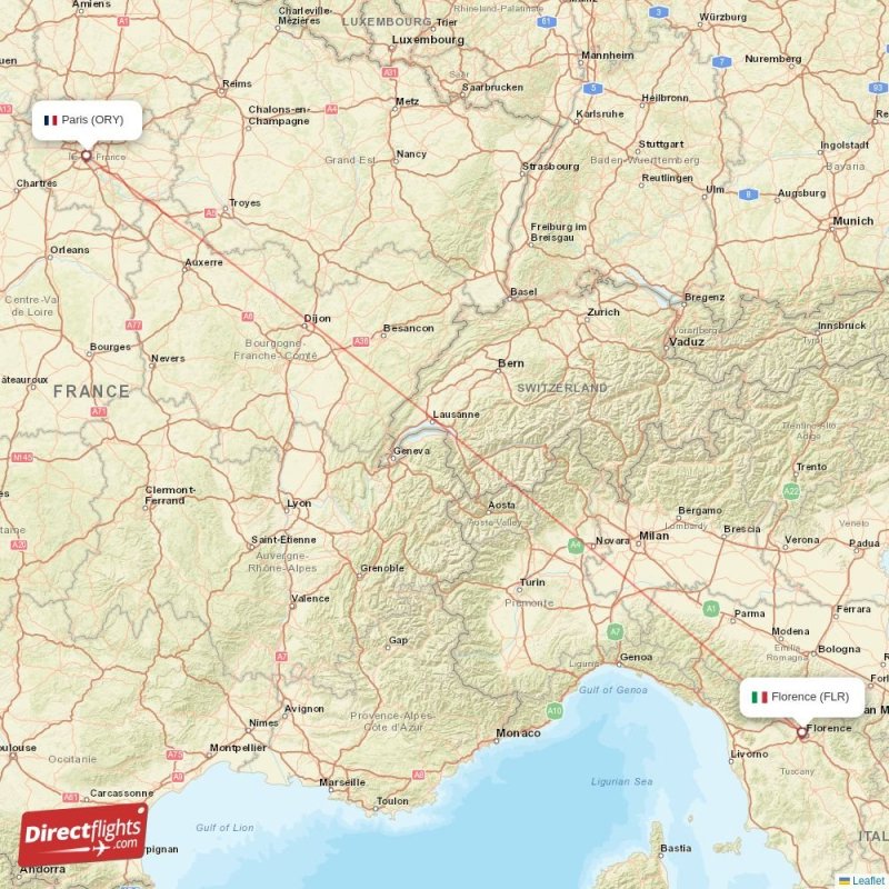 Direct flights from Florence to Paris (FLR-ORY) - Directflights.com