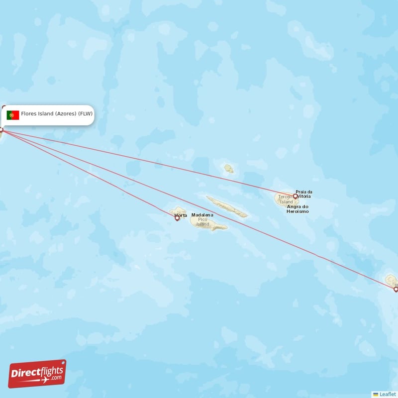 Direct flights from Flores Island (Azores) - 4 destinations - FLW ...