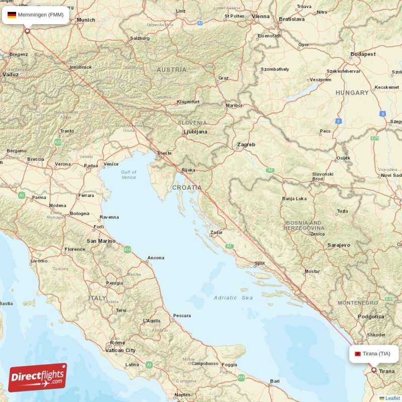 Direct flights from Memmingen to Tirana, FMM to TIA non-stop ...