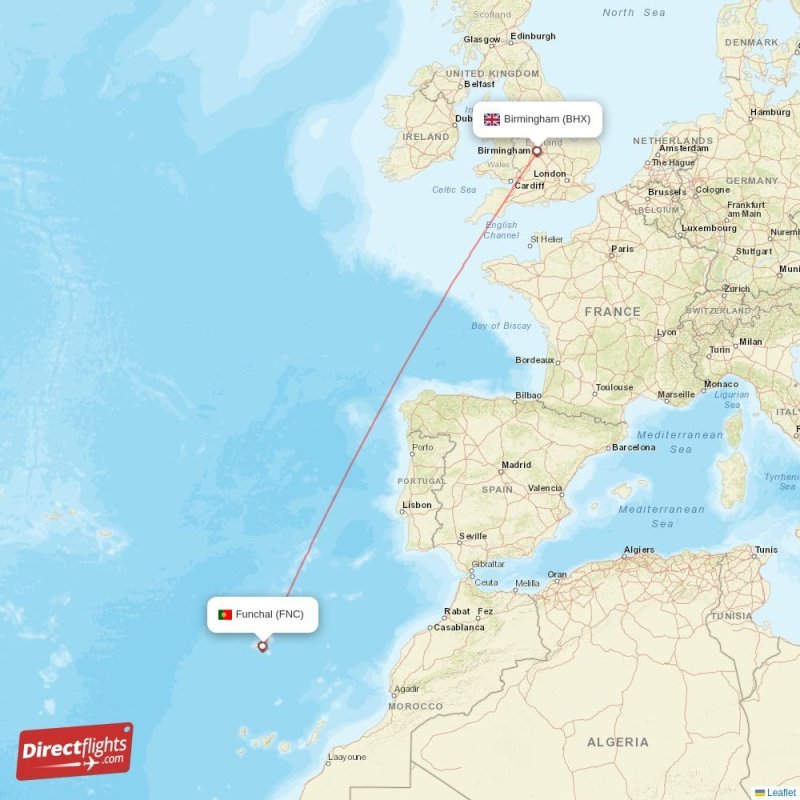 Direct flights from Funchal to Birmingham, FNC to BHX non-stop ...