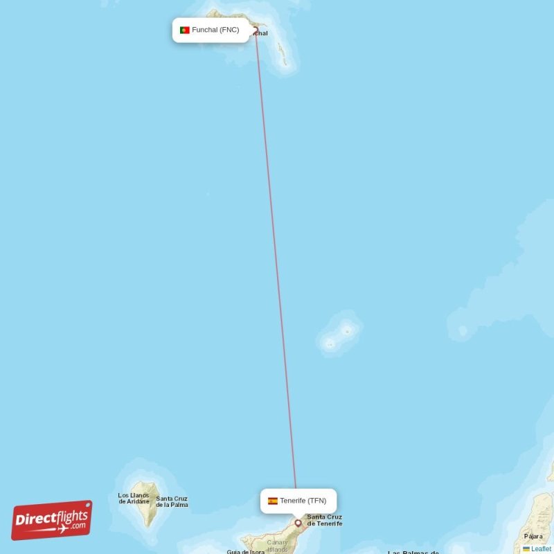Direct flights from Funchal to Tenerife (FNC-TFN) - Directflights.com