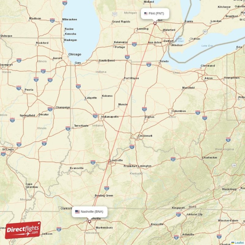Direct flights from Flint to Nashville, FNT to BNA non-stop ...
