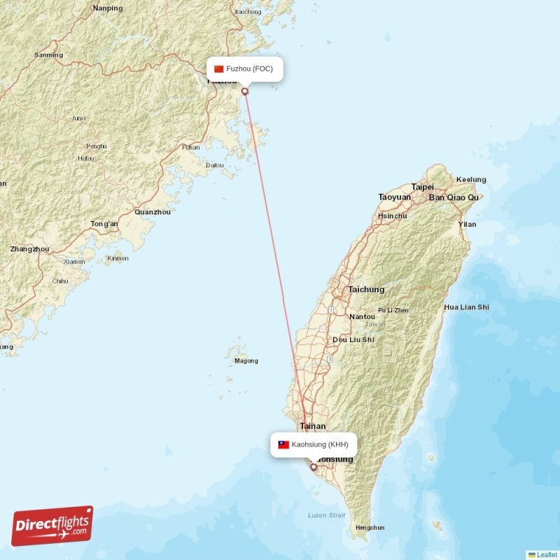Direct flights from Fuzhou to Kaohsiung, FOC to KHH non-stop ...