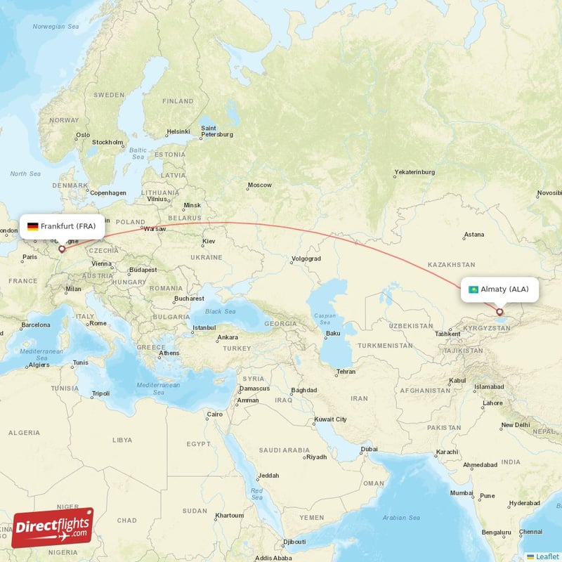 Direct flights from Frankfurt to Almaty, FRA to ALA non-stop ...