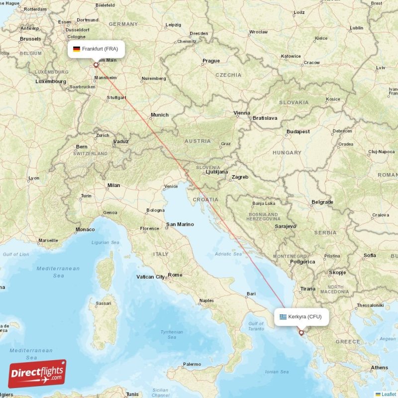 Direct flights from Frankfurt to Kerkyra, FRA to CFU non-stop ...