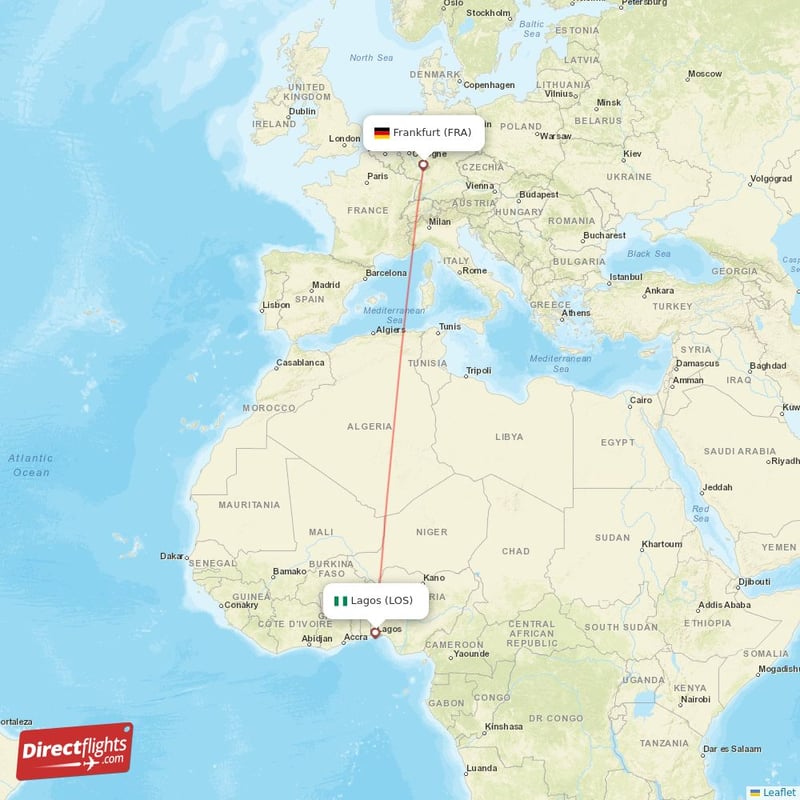 Direct flights from Frankfurt to Lagos, FRA to LOS non-stop - Directflights.com