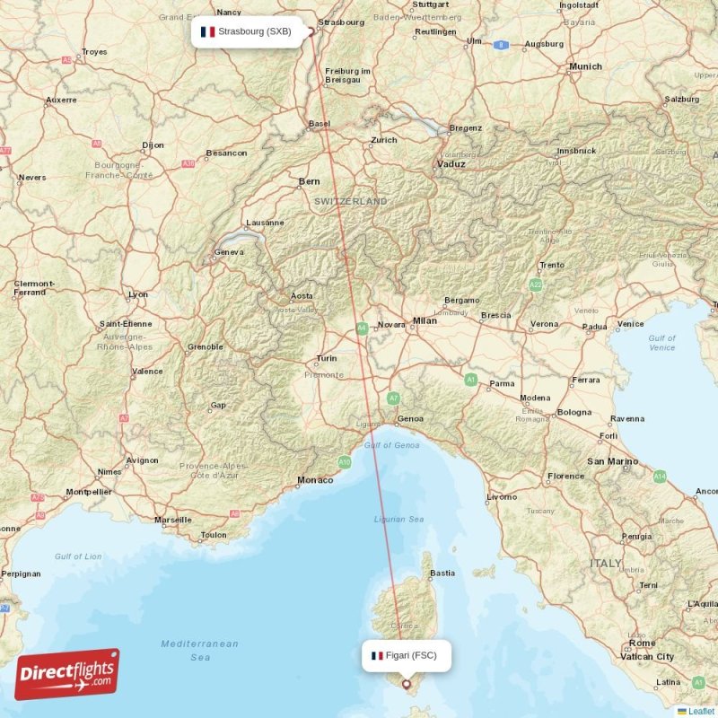 Direct flights from Figari to Strasbourg, FSC to SXB non-stop ...