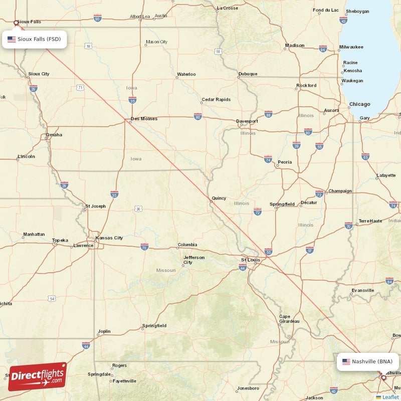 Direct flights from Sioux Falls to Nashville, FSD to BNA non-stop ...