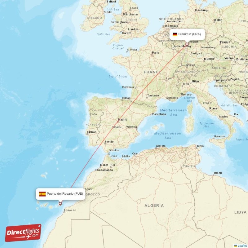 Direct flights from Puerto del Rosario to Frankfurt (FUE-FRA ...