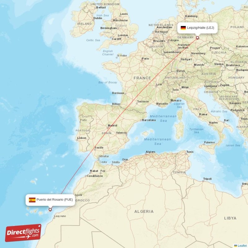 Direct flights from Puerto del Rosario to Leipzig/Halle, FUE to LEJ non ...