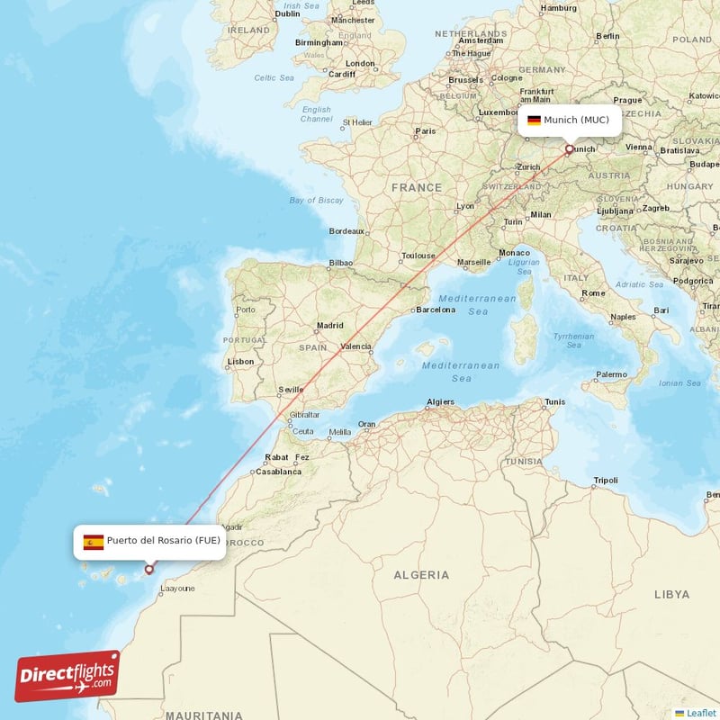 Direct flights from Puerto del Rosario to Munich, FUE to MUC non-stop ...