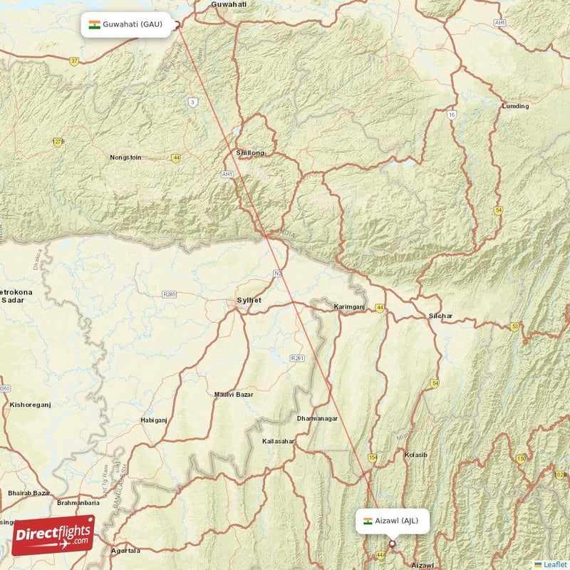 Direct flights from Guwahati to Aizawl, GAU to AJL non-stop ...