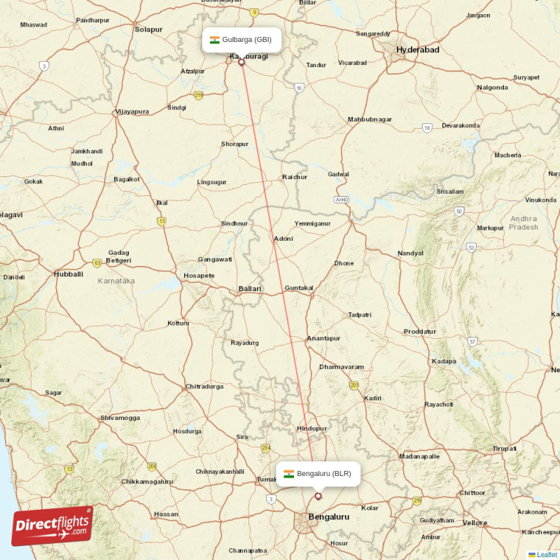 Direct flights from Gulbarga - 0 destinations - GBI, India ...
