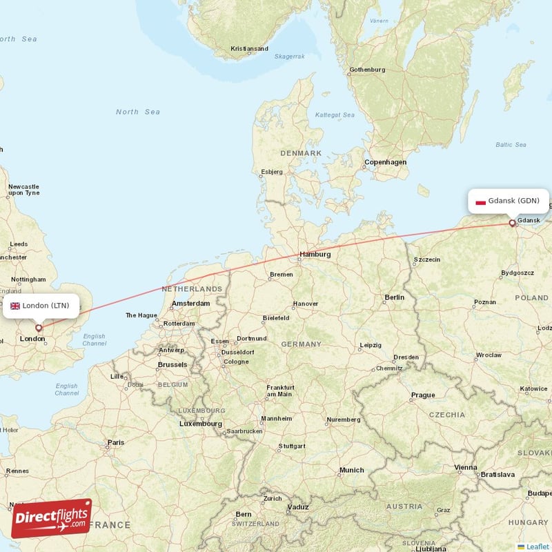 Direct flights from Gdansk to London, GDN to LTN non-stop - Directflights.com